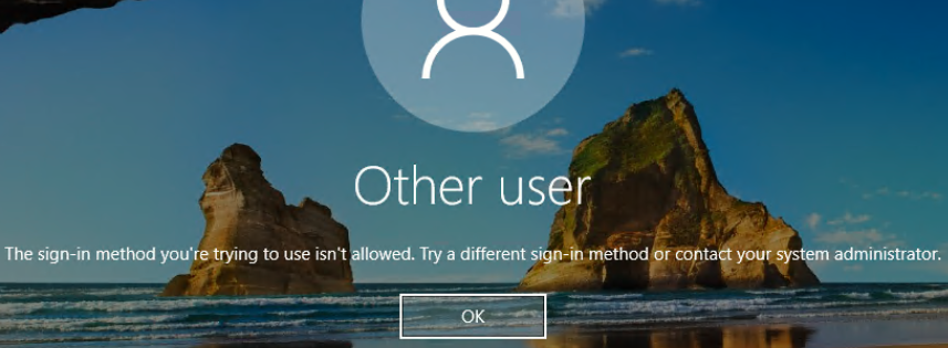 The case of the... The Sign-in method you're using isn't allowed - Cloudbrothers